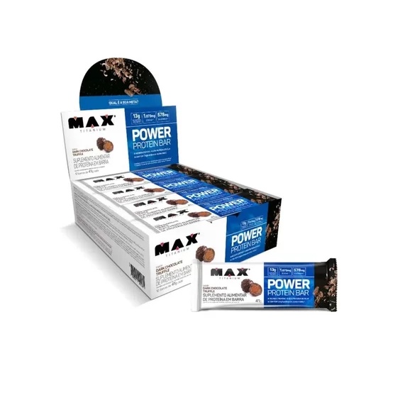 Power Protein Bar - 12 unidades - Max Titanium | Shopee Brasil