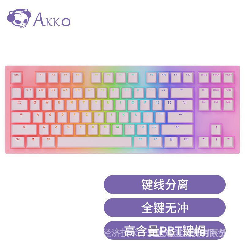 AKKO 3087 Sakura Jelly Acrílico RGB Teclado Mecânico Com Fio Para Jogos ...