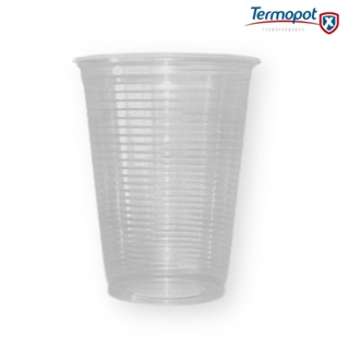Copo Plástico Descartável Estriado Transparente Termopot - 80ml - 500 Unidades (5x100pct ...
