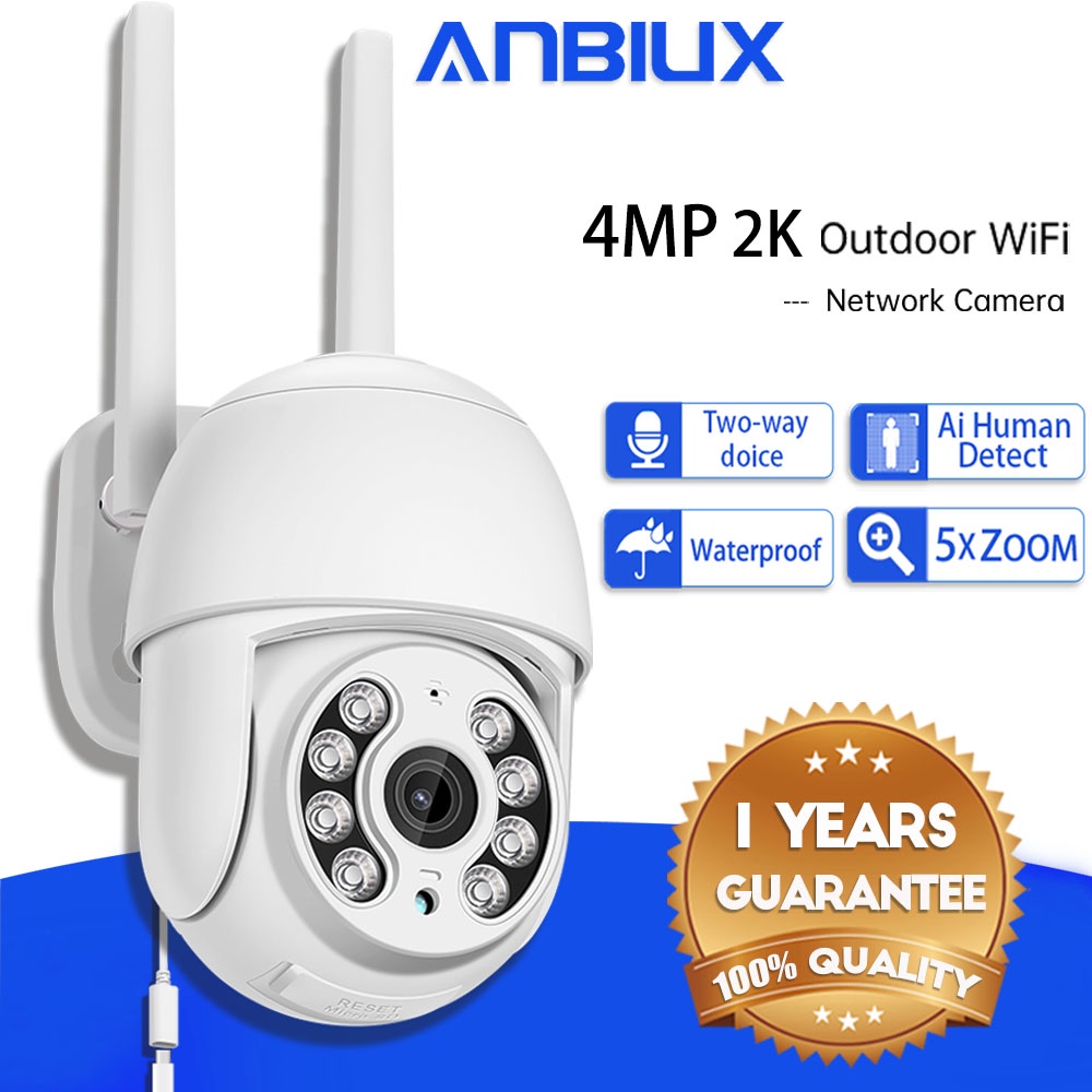 Câmera IP ANBIUX WiFi 4MP 4K Com 5x Zoom De Segurança Visão Noturna ...