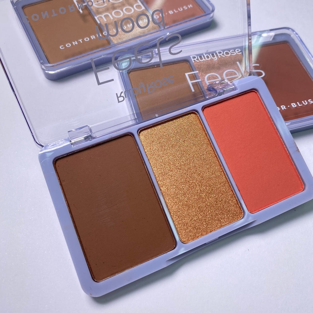 Ruby Rose Feels Mood Paleta de Contorno, Iluminador e Blush T40 | Shopee Brasil