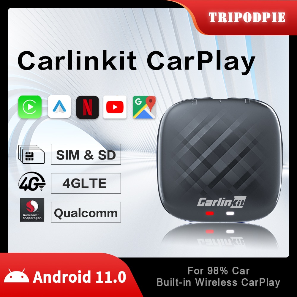 Carlinkit CarPlay Ai Box Netflix Iptv Wireless Android Auto 11 Sistema ...