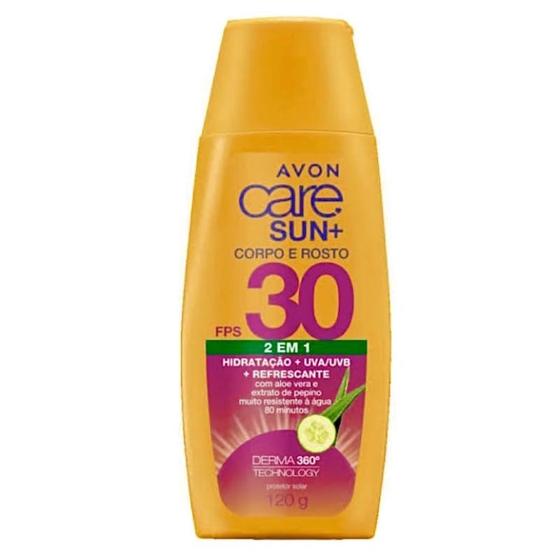 Protetor Solar Refrescante FPS 30 120g 2 em 1 Avon Care Sun+ Corpo e Rosto | Shopee Brasil