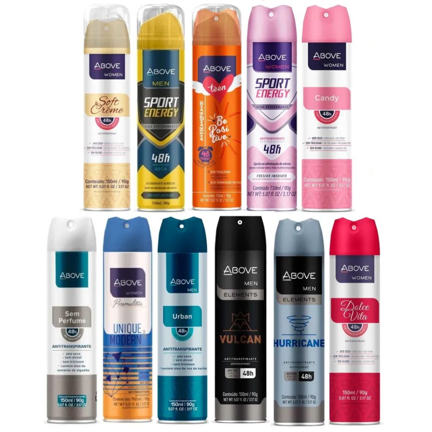 Desodorante Aerosol Above 150ml - Masculino e Feminino | Shopee Brasil
