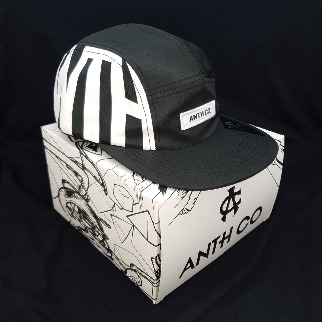 Boné 5 Five Panel Fitão Estampa Lateral Costurado Anth.CO Preto ...