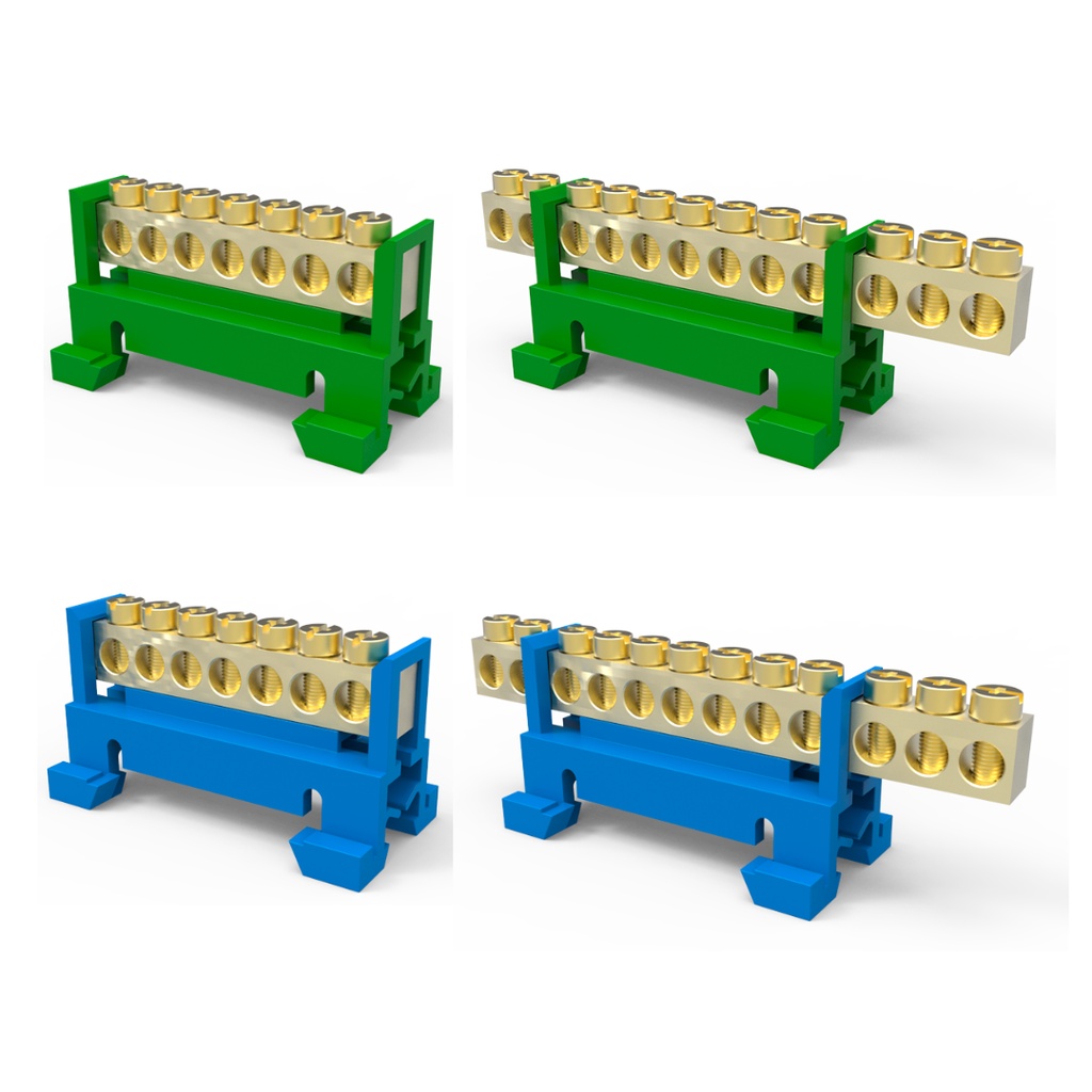 Barramento/borneira Com Suporte P/ 7 Furos Para Trilho Din - Enerbras ...