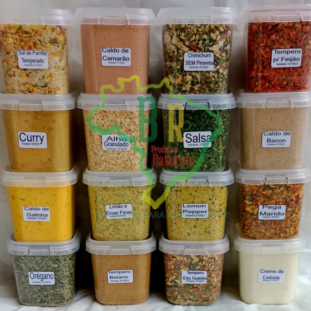 Pote Com Tempero BR Produtos Naturais até 200gr - Escorrega o Preço