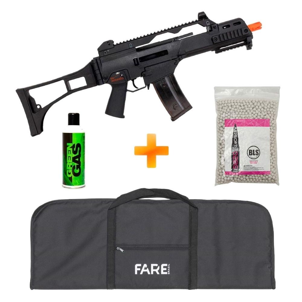 Rifle de Airsoft GBB QGK G36 BK Full Metal Blowback 400 FPS + BBs ...