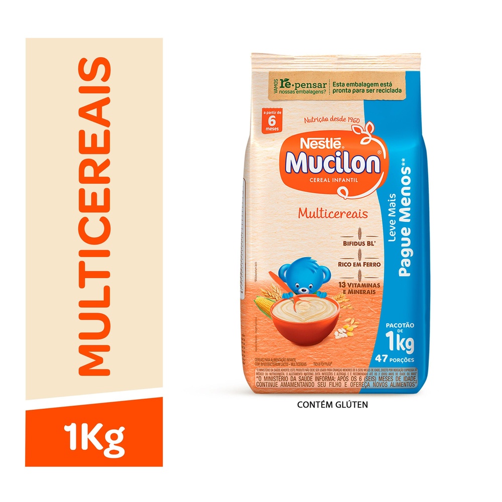 Cereal Infantil Mucilon Multicereais 1kg | Shopee Brasil