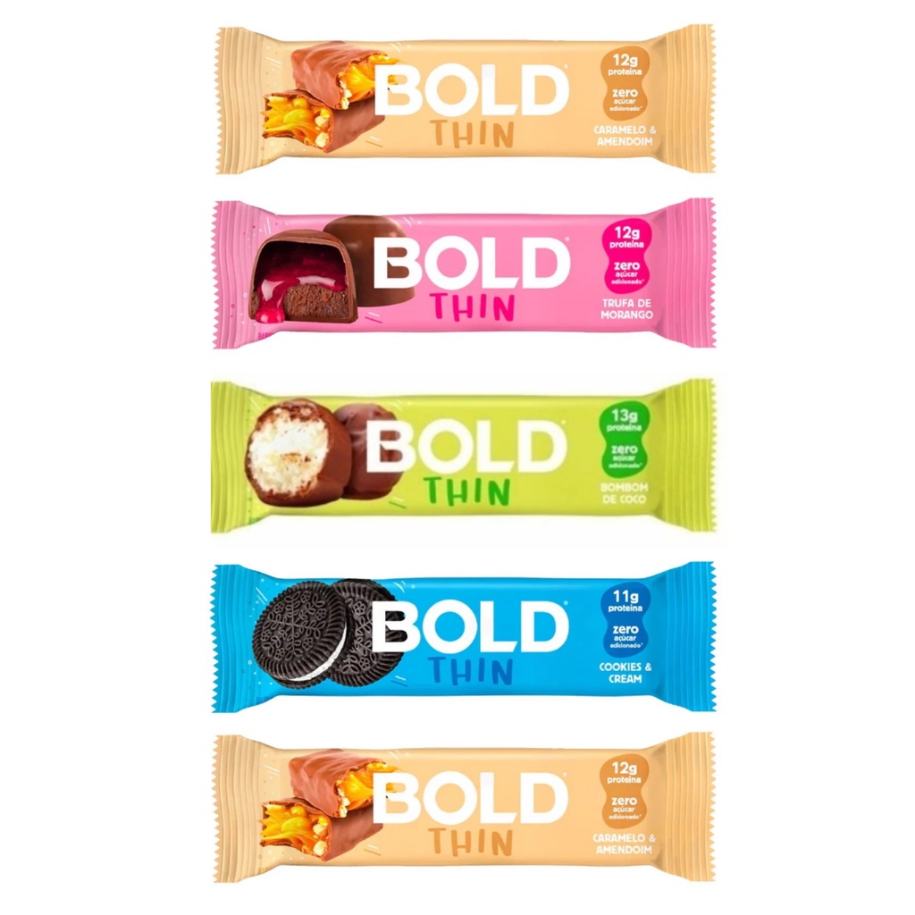 Barra de Proteína Bold Thin Barrinha 40g - Kit c/ 5 unidades - Desconto ...