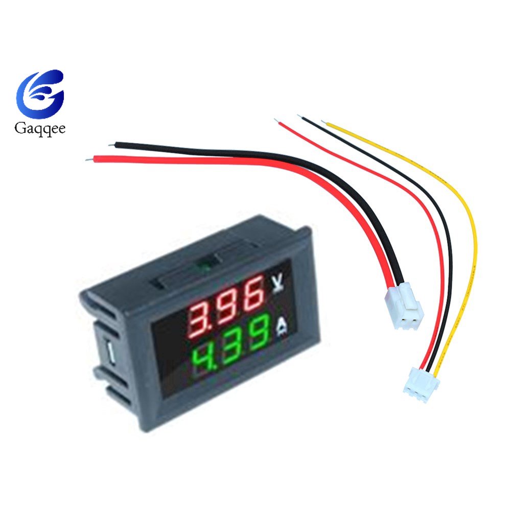 Gaqqee Voltímetro DC0-100V 10A Display Digital Duplo LED Amperímetro De ...