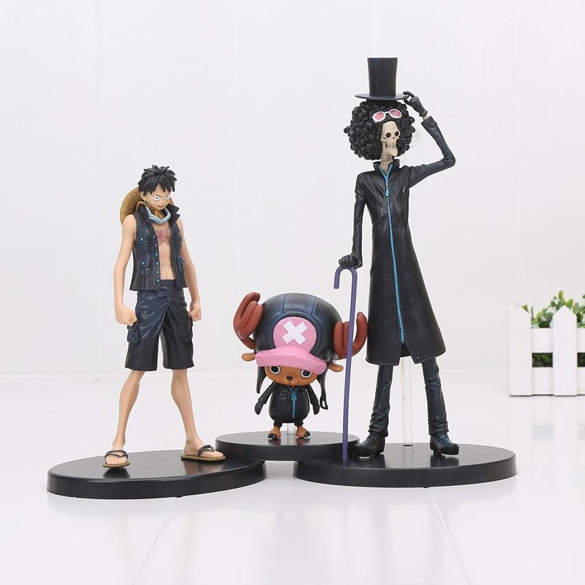 16cm Anime One Piece Luffy Usopp Chopper Brook Coleção De Figuras De ...