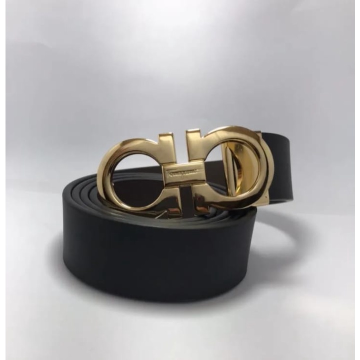Cinto Masculino Salvatore Ferragamo Dupla Face Fivela Giratória em aço ...