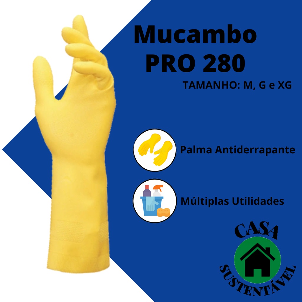 Luva Latex Mucambo Forrada, Antiderrapante, Borracha Antiaderente ...