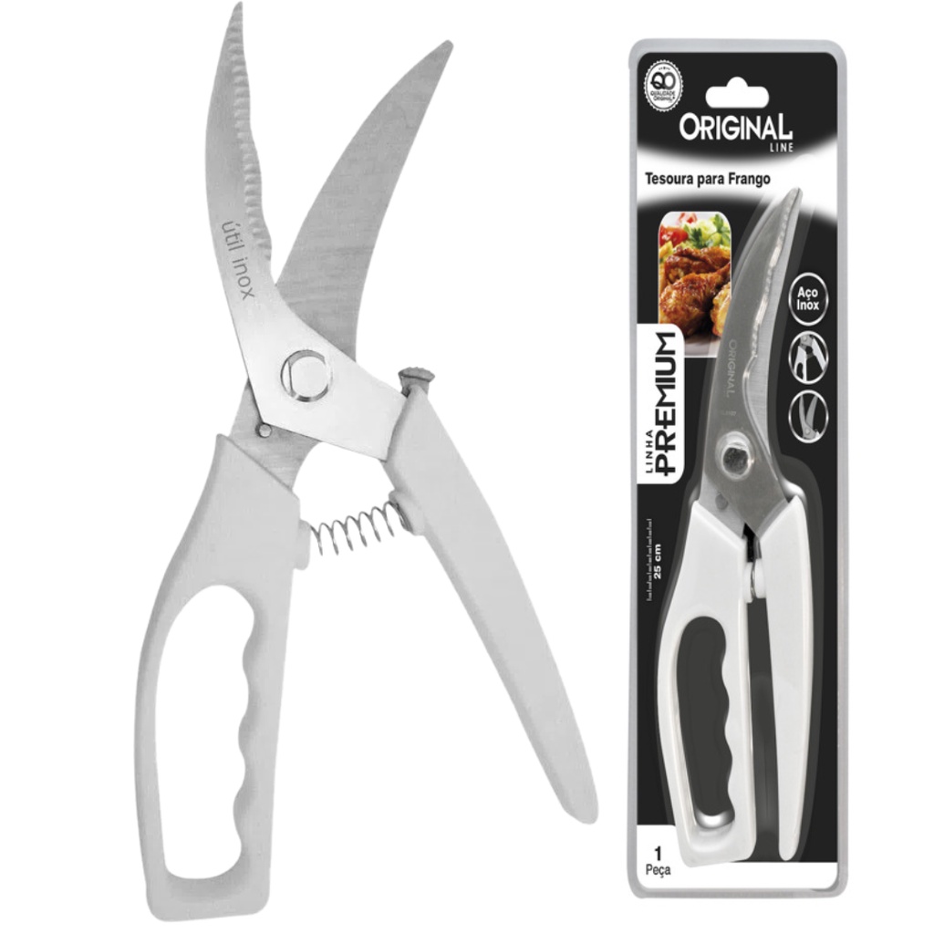 Tesoura Para Frango Cortar Aves Carnes Assados Inox Original LINE REF ...
