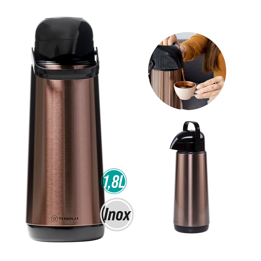 GARRAFA TERMICA LUMINA INOX 1,8L PRESSAO COBRE 9750C | Shopee Brasil