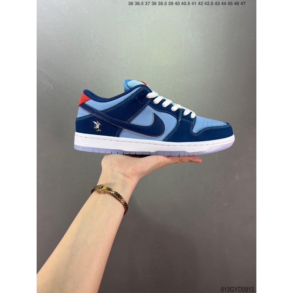 Nike SB Dunk Low Pro Preto Azul Retro Top Casual Moda Skate Basquetebol ...