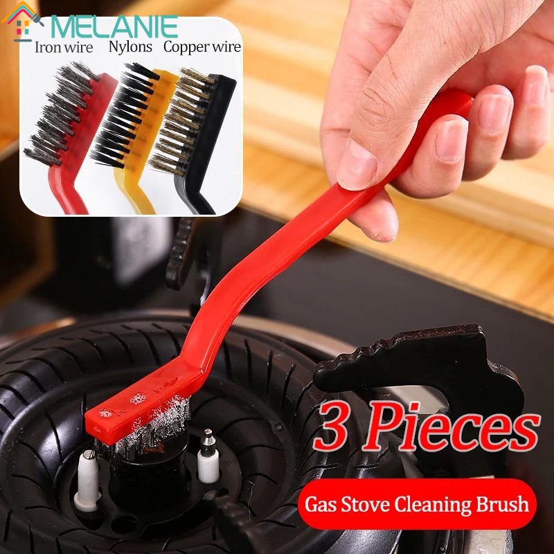 3Pcs/Set Deep Clean Scrub Wire Brush Multifuncional A Gás Fogão Com ...
