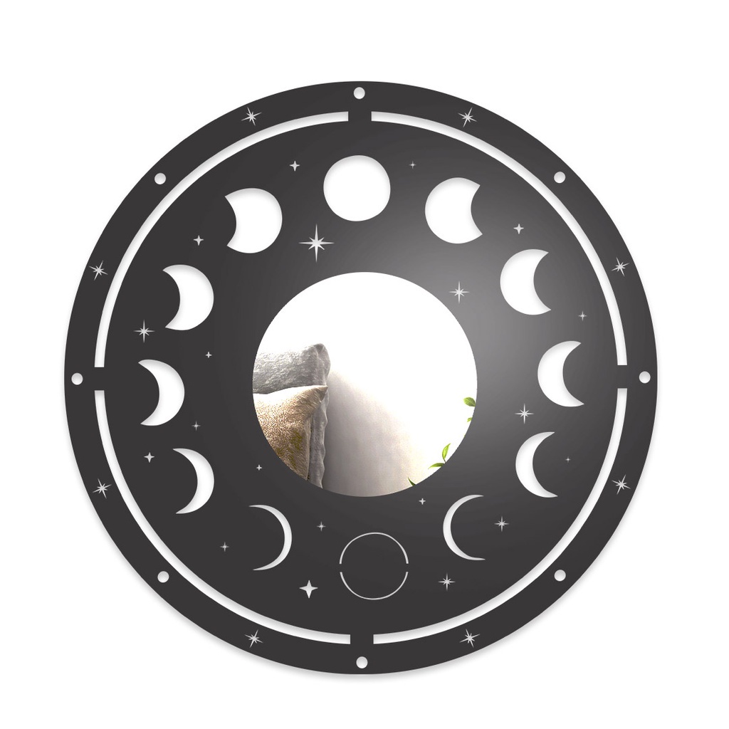 Espelho Fases da Lua MDF Decorativo 30x30cm | Shopee Brasil