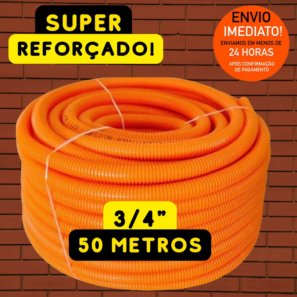Conduíte Eletroduto Corrugado Reforçado 3/4" Super Flexível 50Mts ...