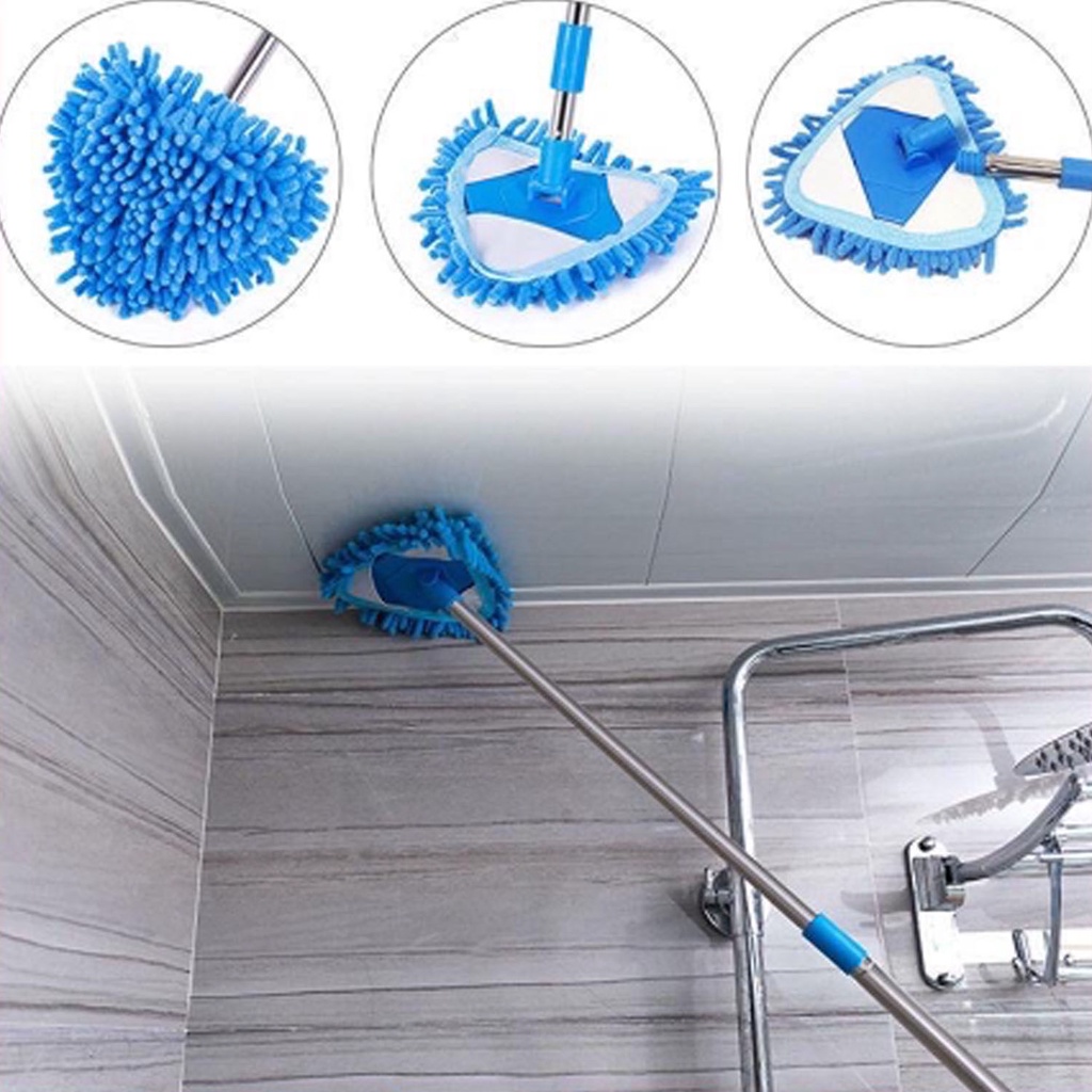 Mop Ajustável Giratória 360° Limpeza Banheiro Chão Janela Teto ...