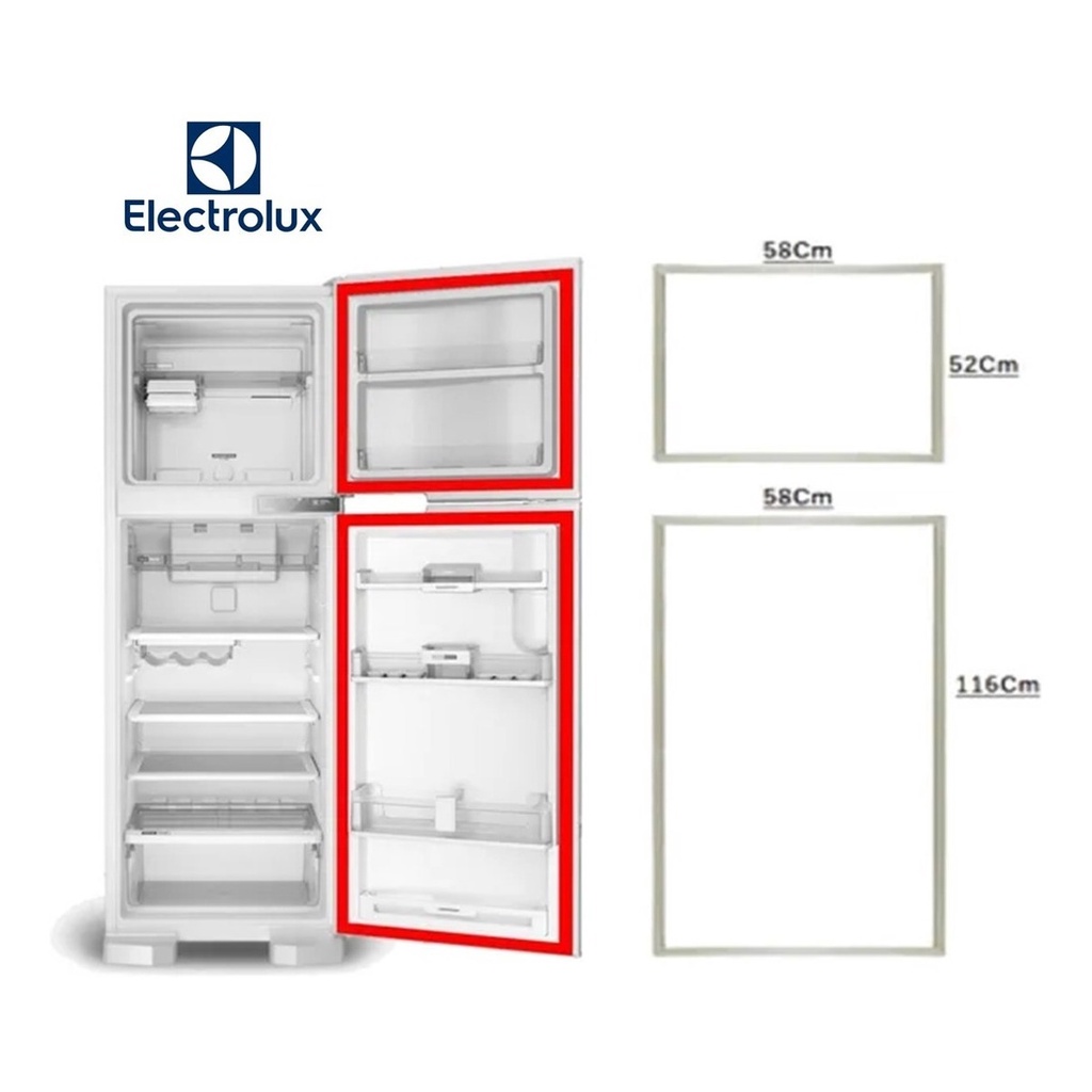 Borracha Geladeira Porta E Freezer Electrolux Df42 Dw42x | Shopee Brasil