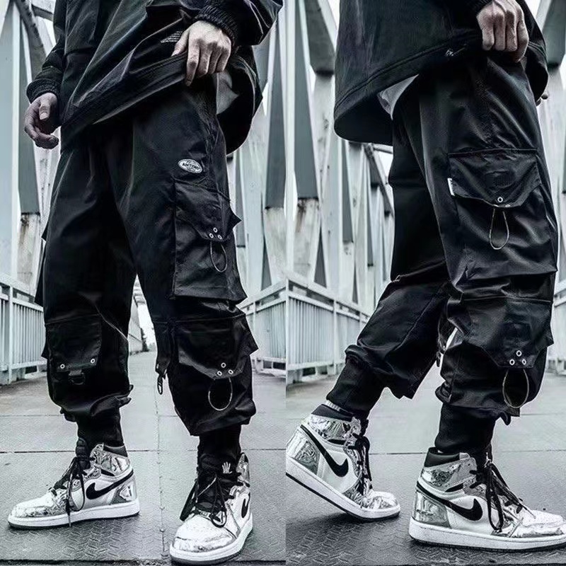 Calça Cargo Masculina Hip Hop Casual Jogger Escorrega O Preço