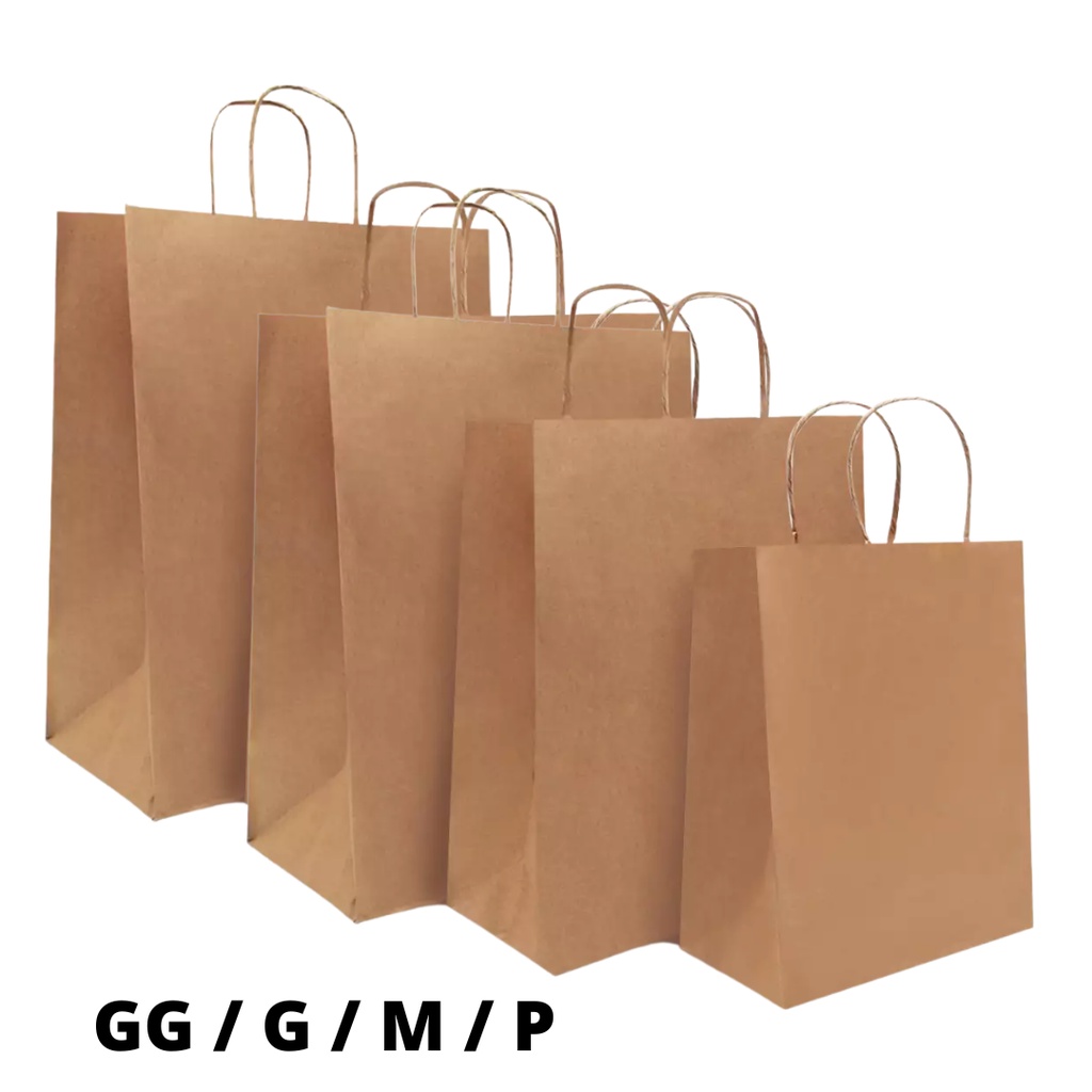 Sacolas Kraft 50 Unidades Cromus P/M/G/GG | Shopee Brasil