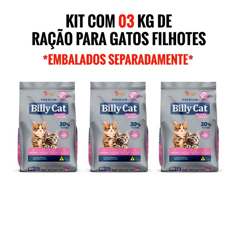 Ração Para Gato Filhote Premium Billy Cat Select Sabor Carne, Frango e ...