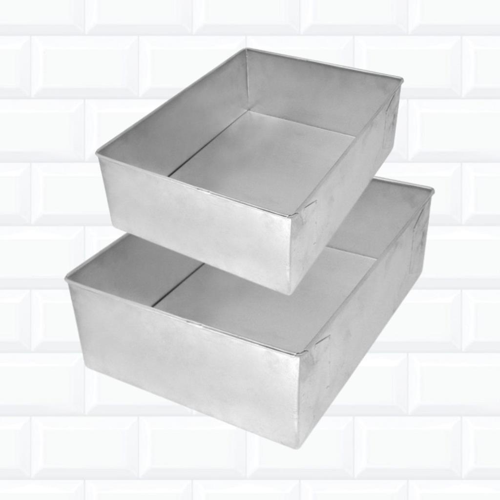 Kit Formas De Bolo Retangular Assadeira Alta 25 Cm + 30 Cm | Shopee Brasil