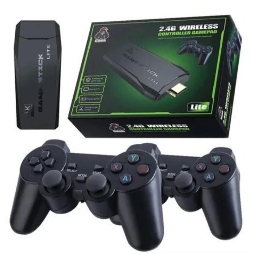 Video Game Stick 4k Lite 10mil Jogos Retro 2 Controles Sem Fio | Shopee ...