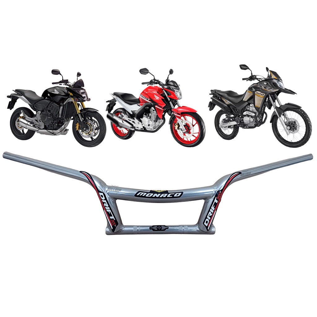 Guidão Esportivo Monaco Drift 300 Moto Fazer 250 Cb Cbx Twister Xre ...