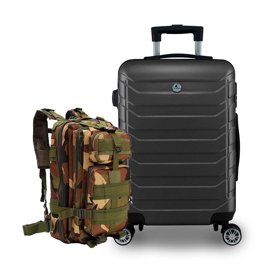 Kit Mala Para Bordo 10kg E Mochila Tática Padrão ANAC Roda Giratória ...