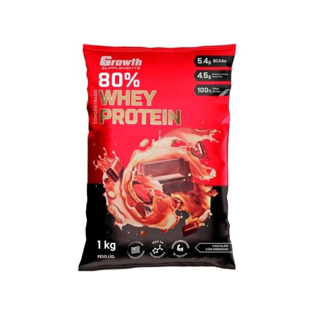 Whey Protein Concentrado Growth 80 1kg [top Whey Growth] Shopee Brasil