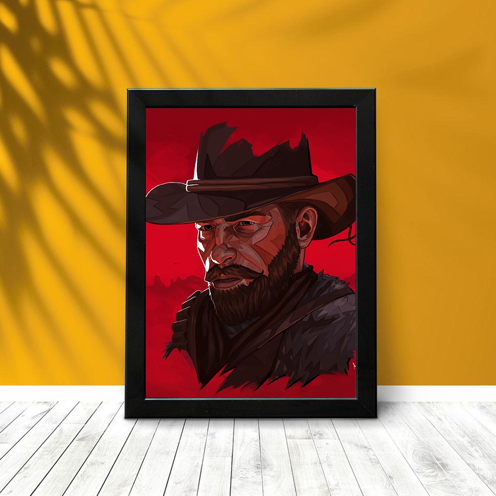 Quadro Red dead Redemption 2 Emoldurado rdr2 arthur morgan arte poster ...