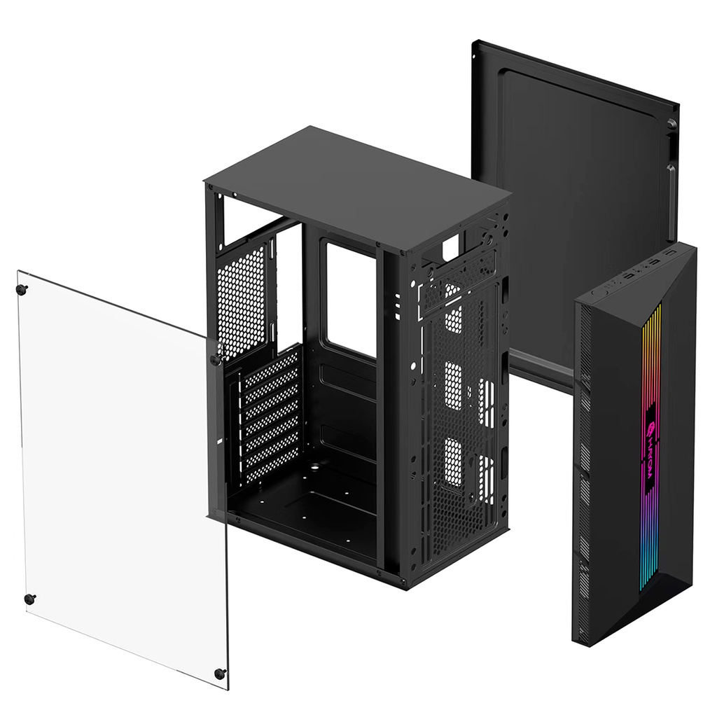 Gabinete Gamer RGB Hayom Vidro ATX CPU | Shopee Brasil