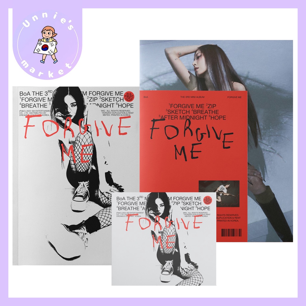 BOA [Forgive Me] Album(Digipack ver. / Forgive ver. / Hate ver ...