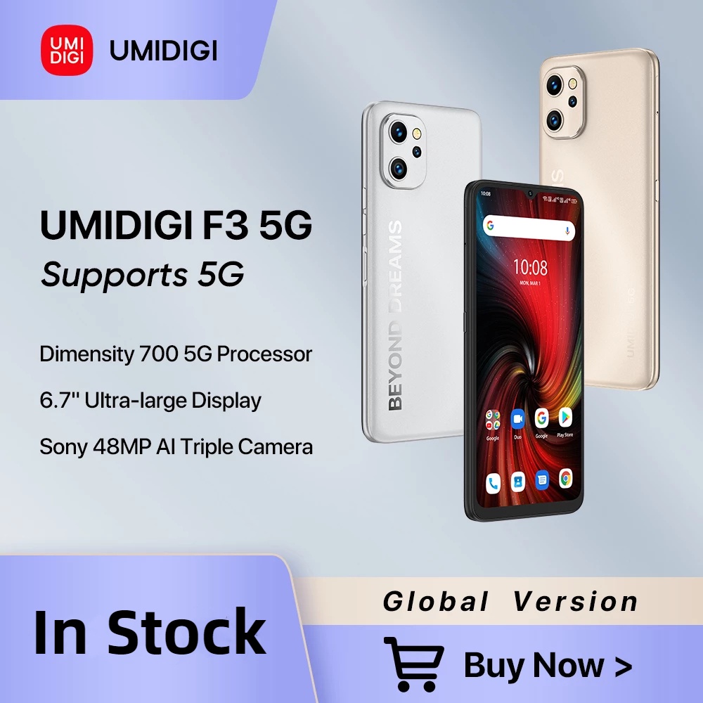 Smartphone UMIDIGI F3 5G Dimensidade Telefônica 700 6,7 " Display 8GB + 128GB 48MP Câmera Tripla ...