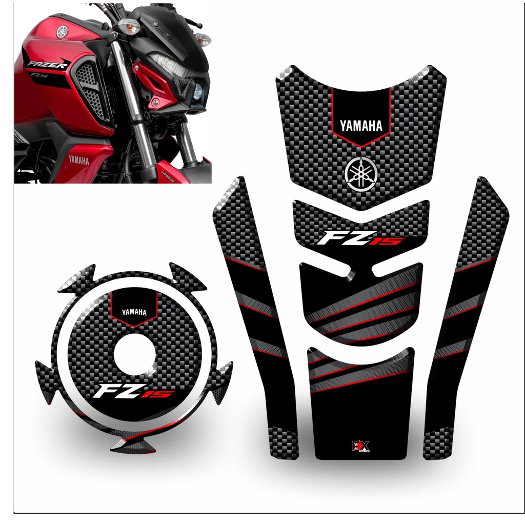 Adesivo Protetor Tanque Bocal Fz15 Fz 15 2023 Vermelho 3D Fazer 150 ...