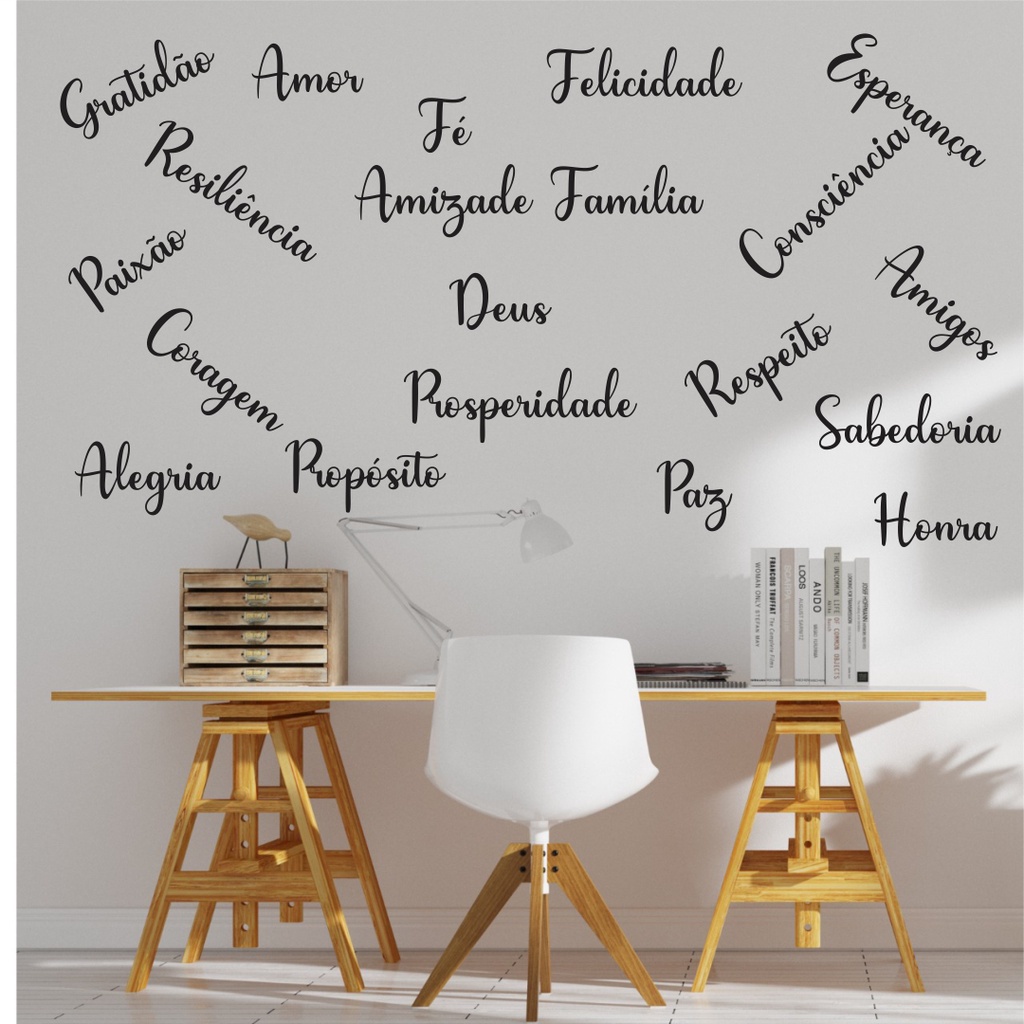 adesivo de parede Palavras positivas decoração | Shopee Brasil
