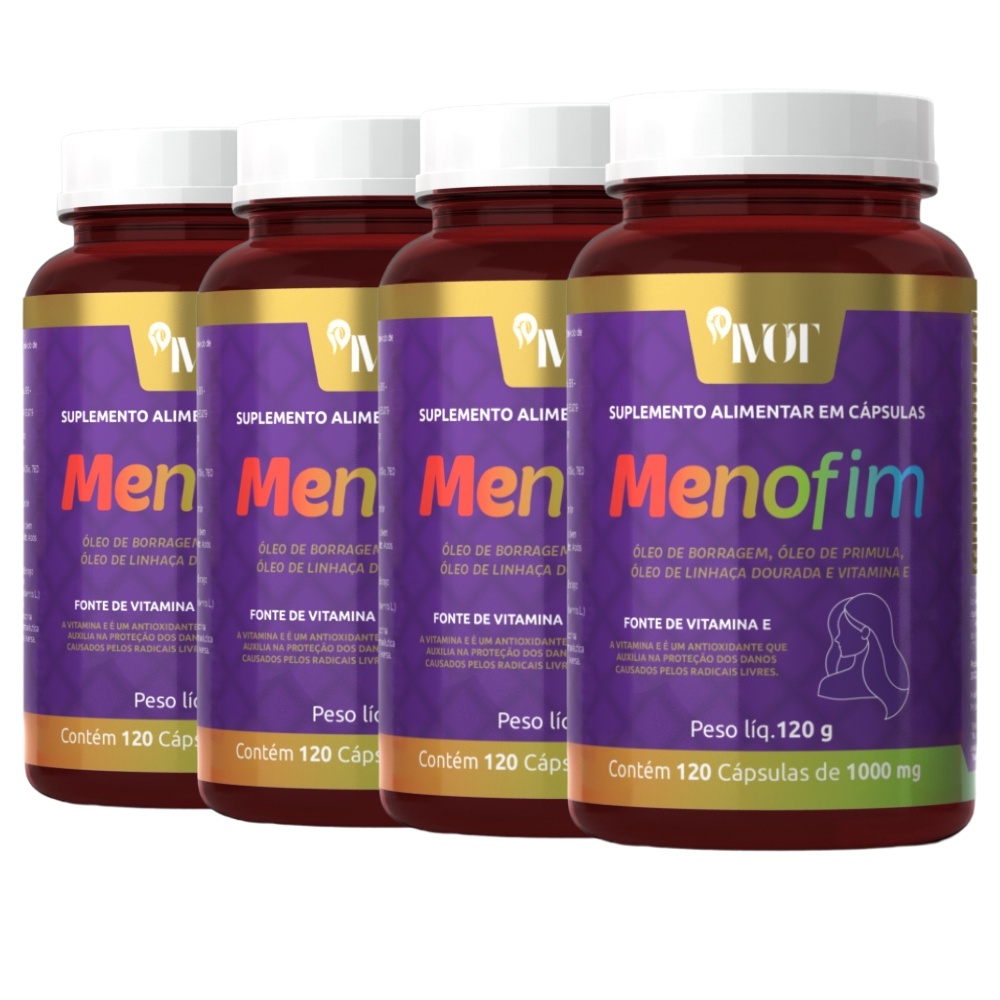 KIT 04 Menofim 1000Mg - Alivio na Menopausa e TPM -120Caps | Shopee Brasil