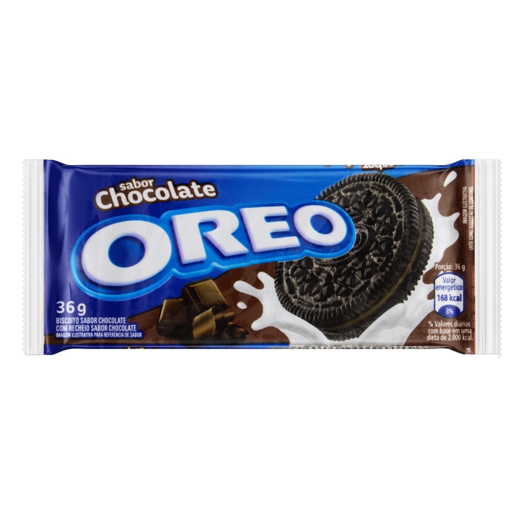 Biscoito Chocolate Recheio Chocolate Oreo Pacote 36g | Shopee Brasil