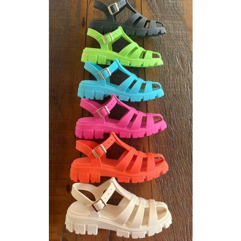 Sandália Feminina Fishermam Aranha Salto Tratorado | Shopee Brasil