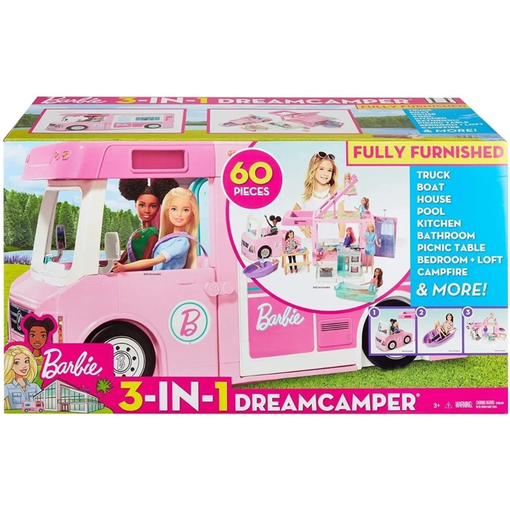 Barbie Trailer dos Sonhos 3 em 1 com 60 Acessorios Hcd46 | Shopee Brasil