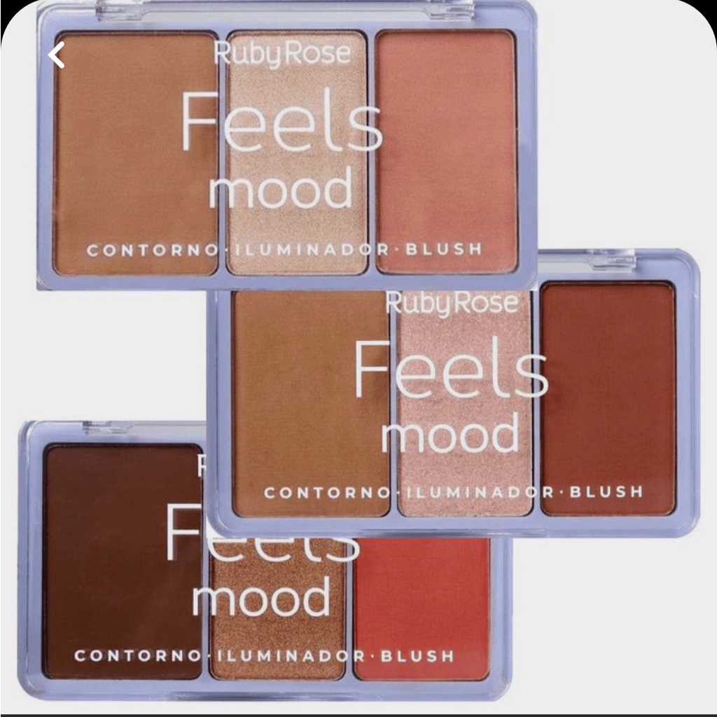PALETA DE CONTORNO BLUSH E ILUMINADOR RUBY ROSE | Shopee Brasil
