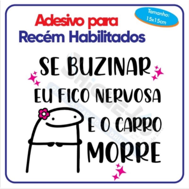 Adesivo Recém Habilitado Habilitada carro motorista flork Se Buzinar Eu ...