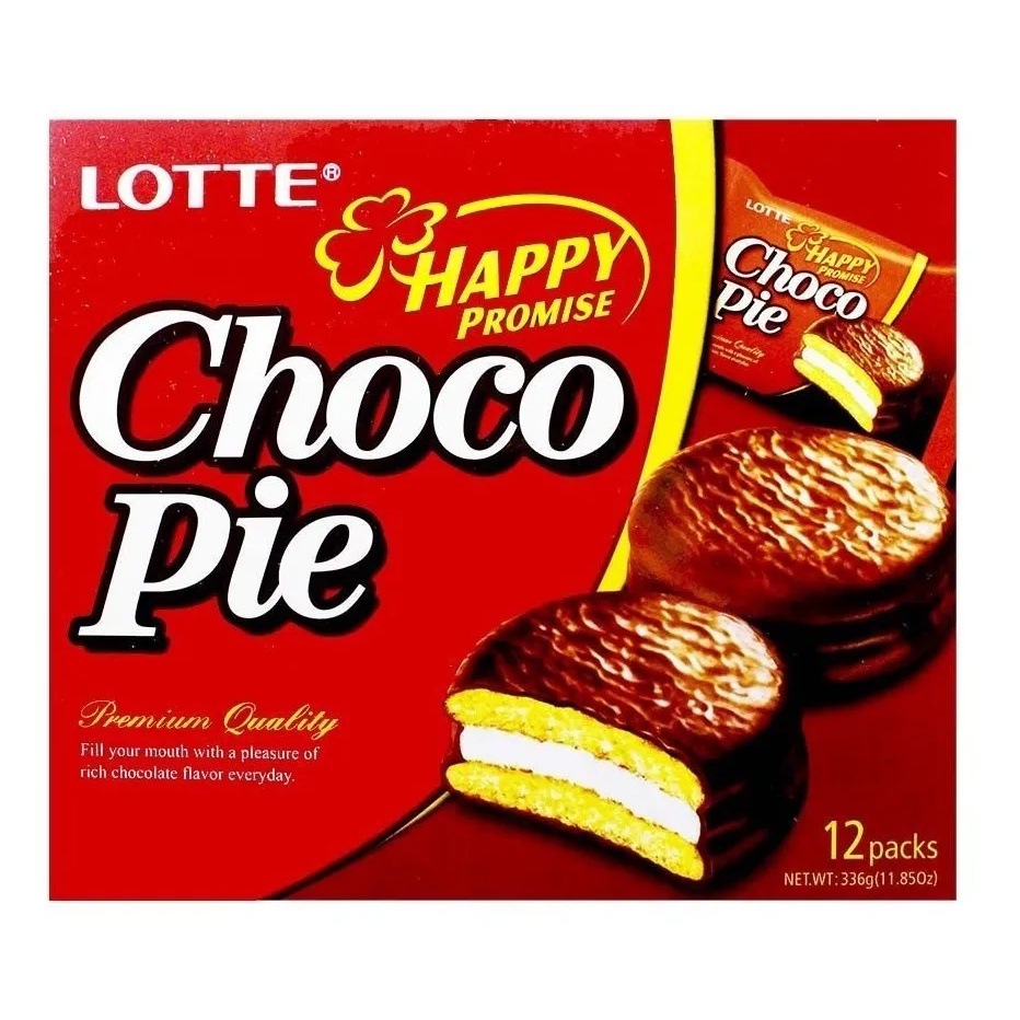 Biscoito Coreano Alfajor Choco Pie tradicional c/12 | Shopee Brasil
