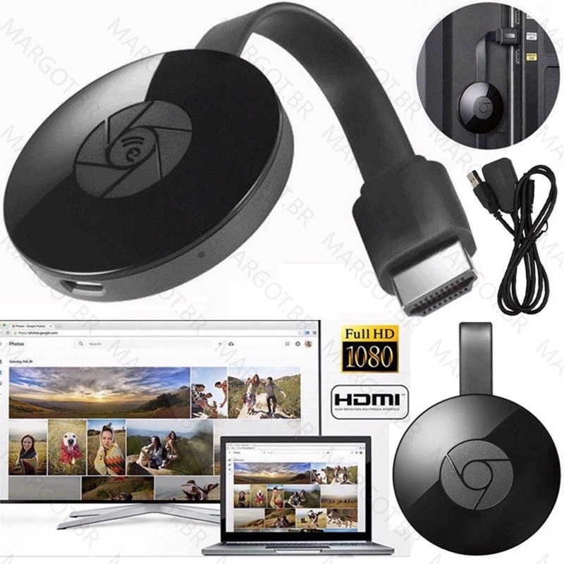Miracast HDMI Wifi Transmissor Para TV FULL HD Google Chrome cast - Transforme sua TV EM SMART ...
