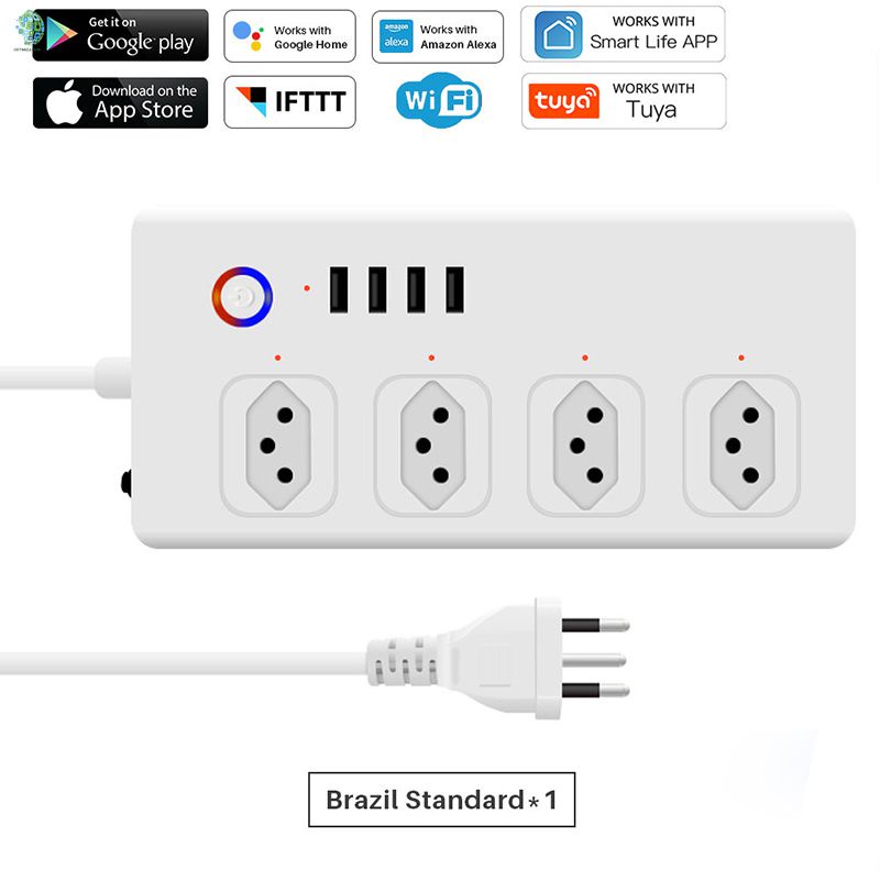 Tomada com usb para casa brasil padrão plugue wifi régua de energia ...