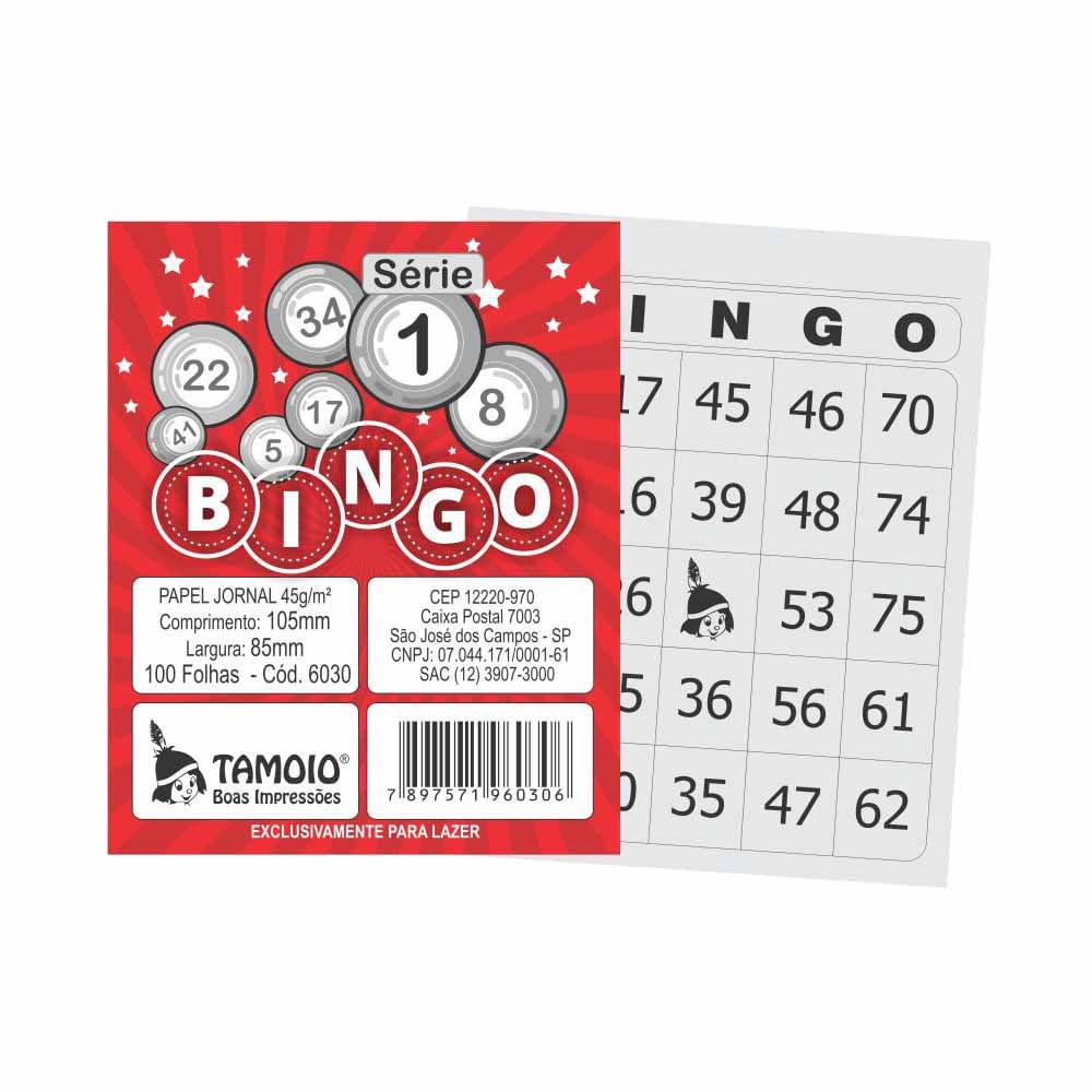 Cartela Bloco de Bingo 10X11 Jornal 100F 6030 / 15Bl / Tamoio | Shopee ...